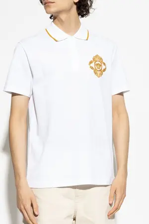 Versace Polo With Decorative Embroidery