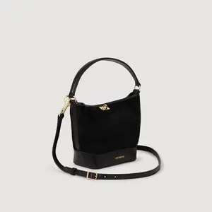 Sandro Tangoso Mini Suede And Leather Bag