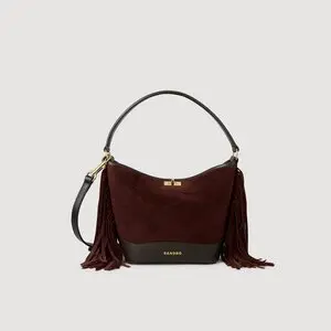 Sandro Mini Tangoso Fringed Bucket Bag