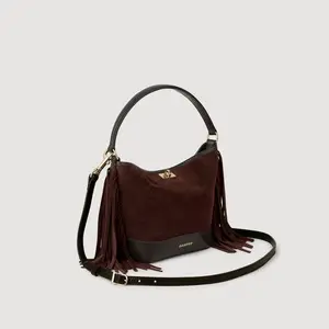 Sandro Mini Tangoso Fringed Bucket Bag