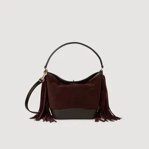 Sandro Mini Tangoso Fringed Bucket Bag