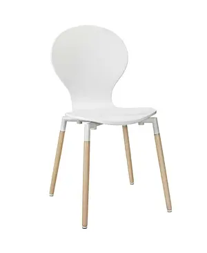 MODWAY Path Dining Wood Side Chair - White