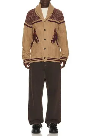 Guest In Residence Rodeo Cardigan - Camel Combo