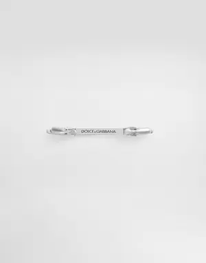 Dolce & Gabbana Collar Pin With Logo - Silver
