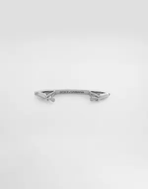 Dolce & Gabbana Collar Pin With Logo - Silver