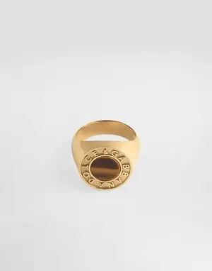 Dolce & Gabbana Logo Ring With Stone - Gold