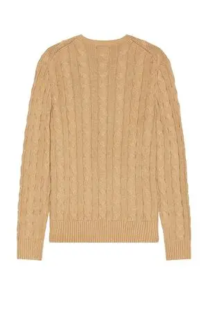 Polo Ralph Lauren Cable Knit Crewneck Sweater - Camel Melange