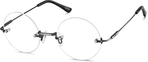 Zenni Retro Round Rimless Eyeglasses - Steel Gray