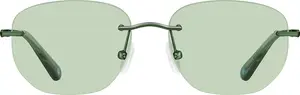Zenni Rectangle Rimless Metal Frame Glasses - Green