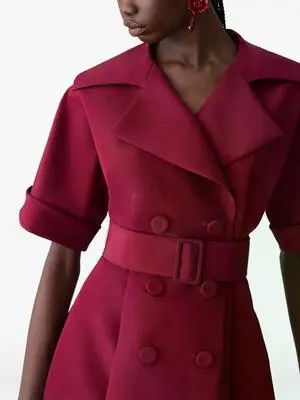 Carolina Herrera Belted Short-sleeve Maxi Dress