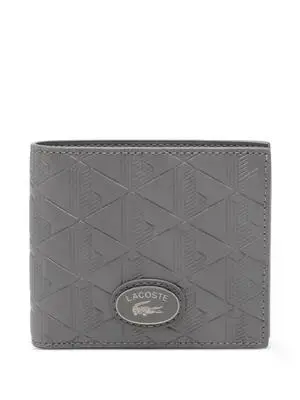 Lacoste Monogram Leather Wallet Grey