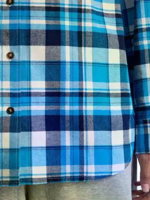 12 STOREEZ Checked Flannel Shirt - Blue