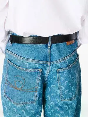 MARINE SERRE Moon-print Straight-leg Jeans