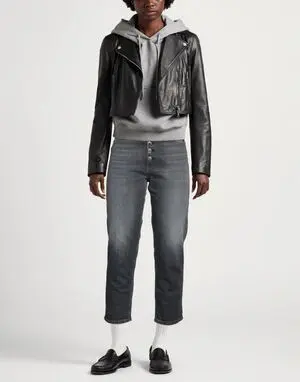 DONDUP Tapered Jeans With Leather Trims