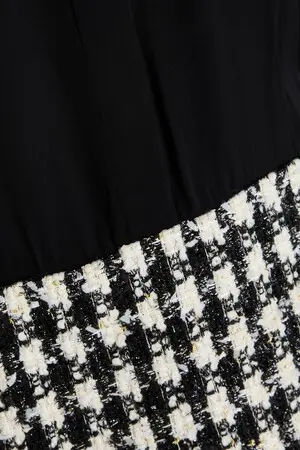 Alice + Olivia Mattie Metallic Houndstooth Mini Shirt Dress