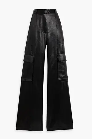 Simkhai Beatriz Satin Wide-leg Cargo Pants