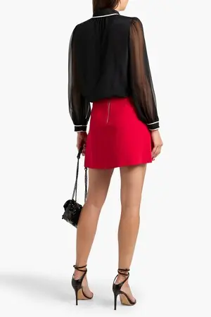 Alice + Olivia Semira Pleated Twill Mini Skirt