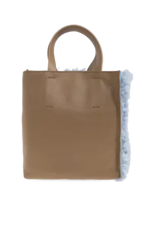 Marni Shopper Bag With Bird Graphic - Blue