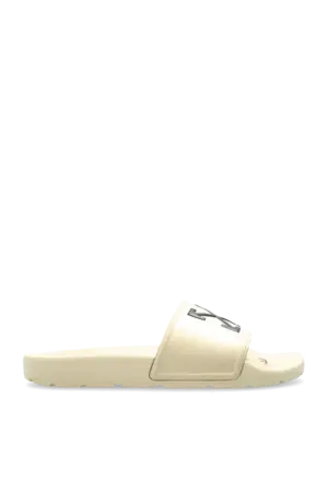 Off-White Logo Slides - Cream