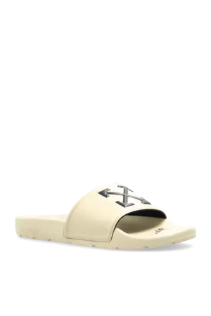 Off-White Logo Slides - Cream