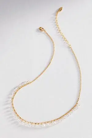 Anthropologie Delicate Beaded Necklace - Clear