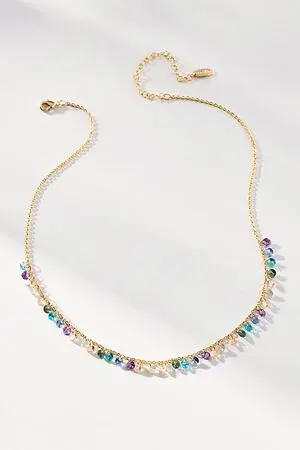 Anthropologie Delicate Beaded Necklace - Lavender