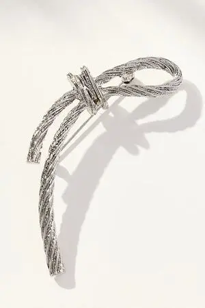 Anthropologie Twisted Lasso Brooch - Silver
