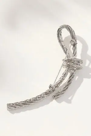 Anthropologie Twisted Lasso Brooch - Silver