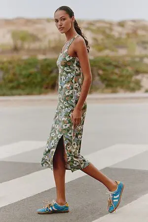 DAILY PRACTICE Square-neck Midi Dress