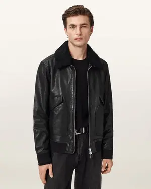 ALLSAINTS Vaucluse Aviator Leather Jacket