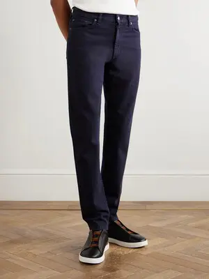Zegna Roccia Straight-leg Cotton Trousers
