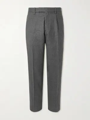 Zegna Tapered Pleated Wool Trousers
