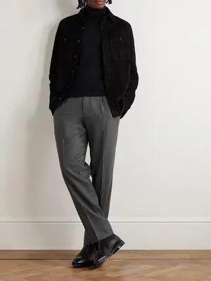 Zegna Tapered Pleated Wool Trousers