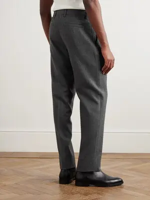 Zegna Tapered Pleated Wool Trousers