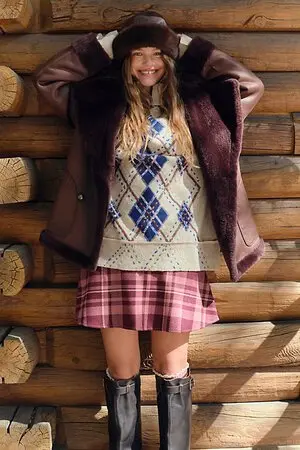Free People Paradise Found Skort - Dean Tartan - Maroon Combo