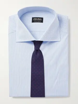 Zegna Striped Cotton Shirt - Blue