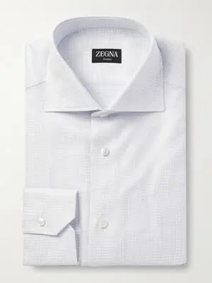 Men's White Check Shirts