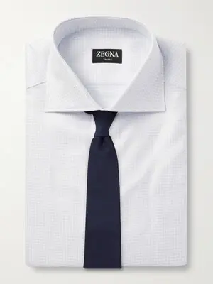Zegna Checked Cotton Shirt - White