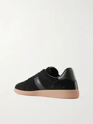 TOM FORD Leather-trimmed Suede Sneakers