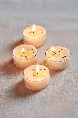 Free People Good Fortune Candle Tealights - Ivory Sparkle