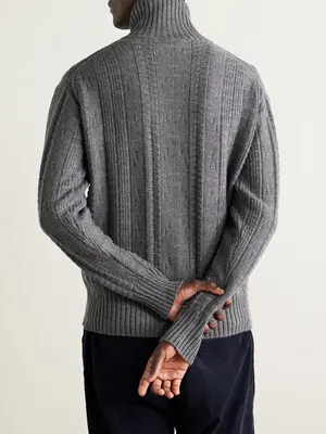 PIACENZA CASHMERE 1733 Textured Cashmere Half-zip Sweater