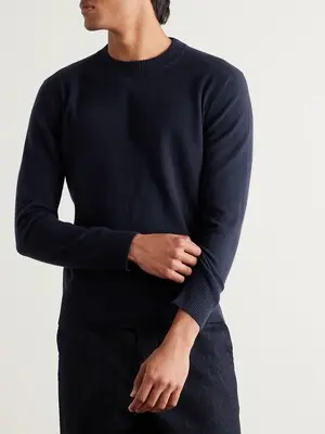 PIACENZA CASHMERE 1733 Slim-fit Cashmere Sweater - Blue