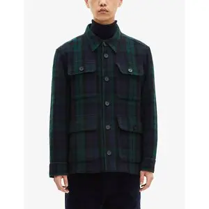 The Kooples Checked Flap-pocket Wool-blend Overshirt