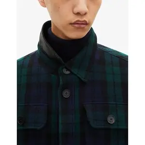 The Kooples Checked Flap-pocket Wool-blend Overshirt