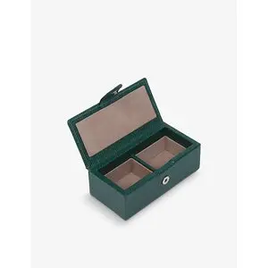 Smythson Mini Panama Cross-grain Leather Cufflink Box