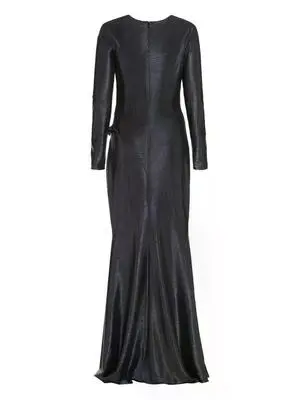 Talbot Runhof Draped Ruffled Maxi Dress