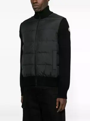 Moncler Panelled Padded Cardigan With Knitted Sleeves