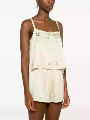BODE Floral-embroidered Tank Top