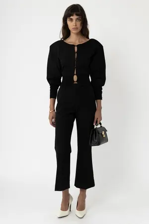 Arakii Shoulder Pad Cardigan - Black