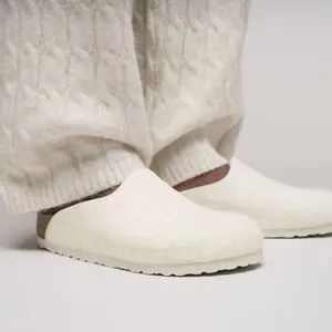 BIRKENSTOCK Amsterdam Bs Felt Clogs - Eggshell